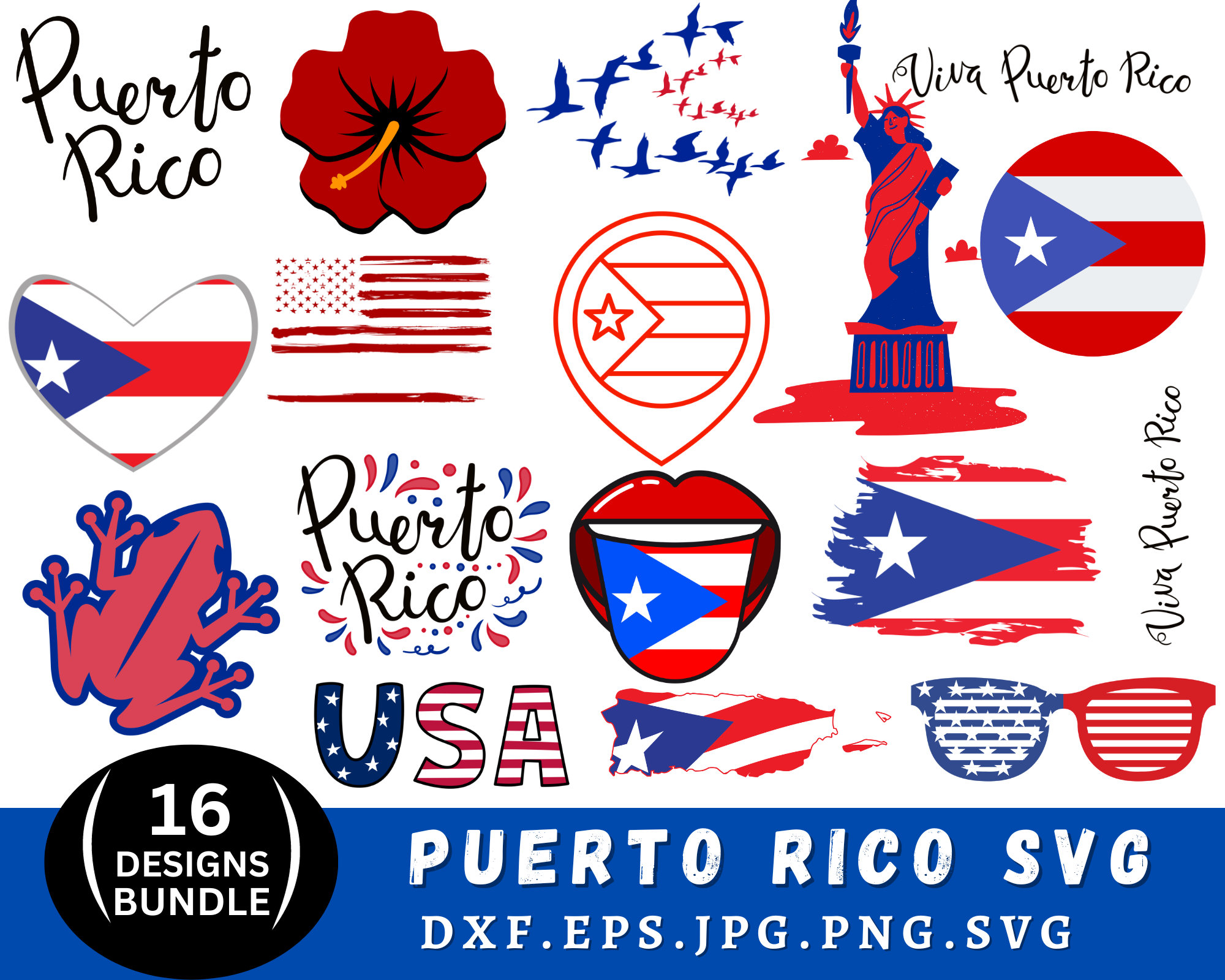 Puerto Rico Svg /png, Puerto Rico Svg Bundle, Puerto Rico Flag Svg Puerto Rican Svg, Puerto ...