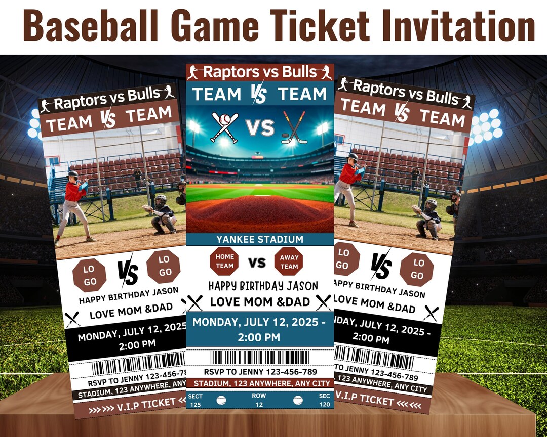 Baseball Game Ticket, Surprise Game Ticket, Game Day Ticket, Baseball ...