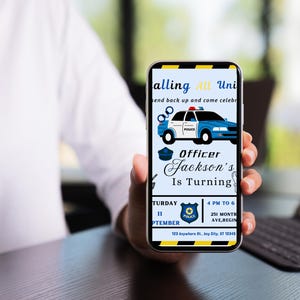 Editable Police Invitation,police Officer Invitation,police Party ...