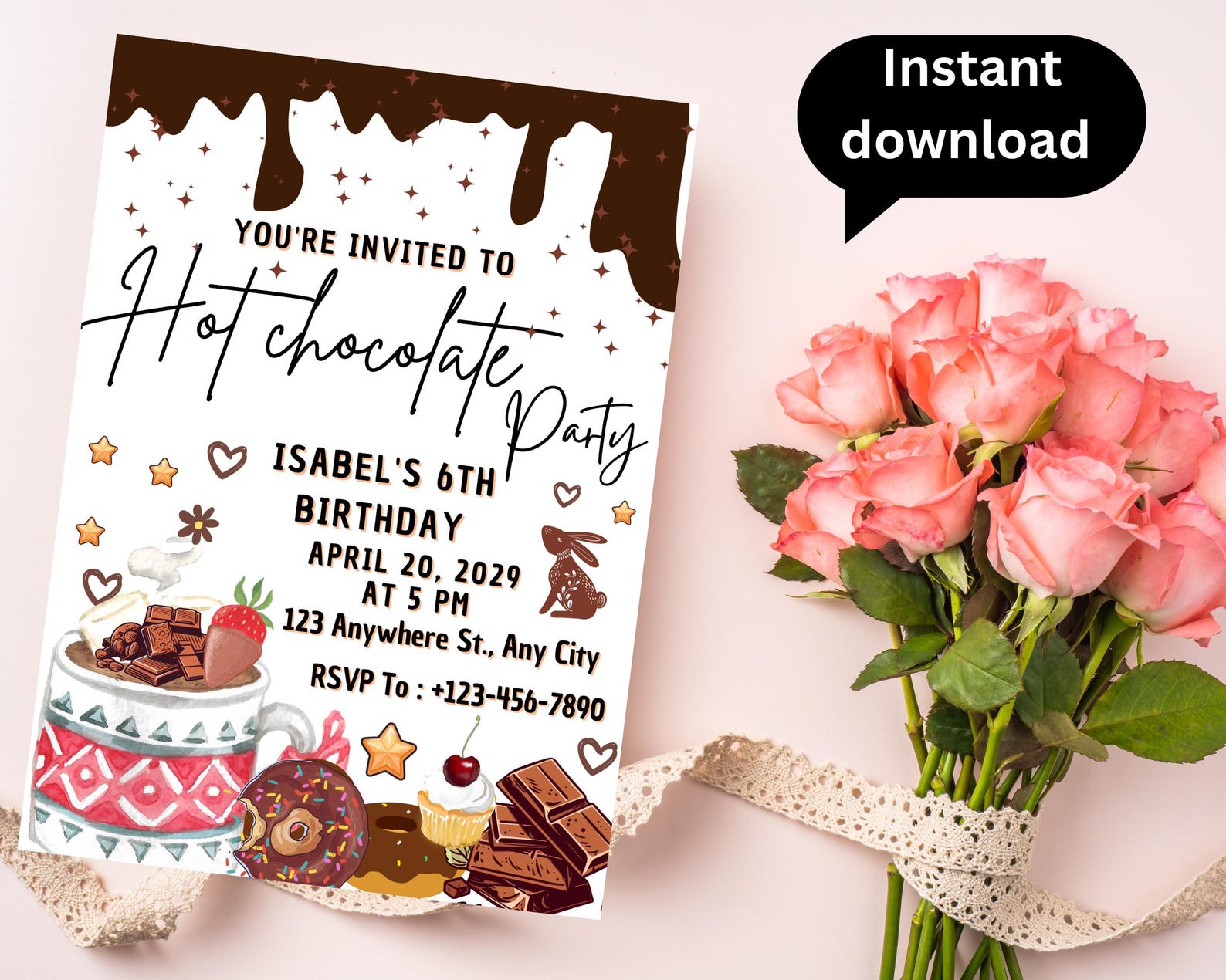 Hot Chocolate Invitation, Cookies and Cocoa Invite, Holiday Party ...