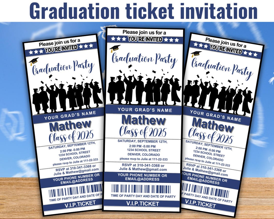 Graduation Ticket Invitation, Graduation Party, Graduation Announcement ...