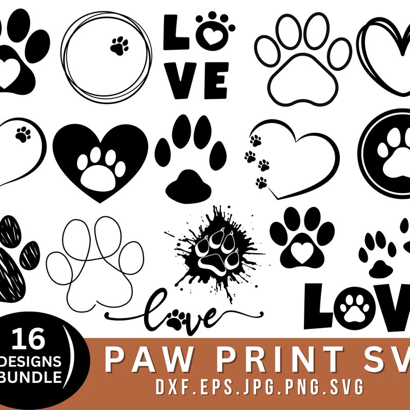 Paw Print Svg - Etsy