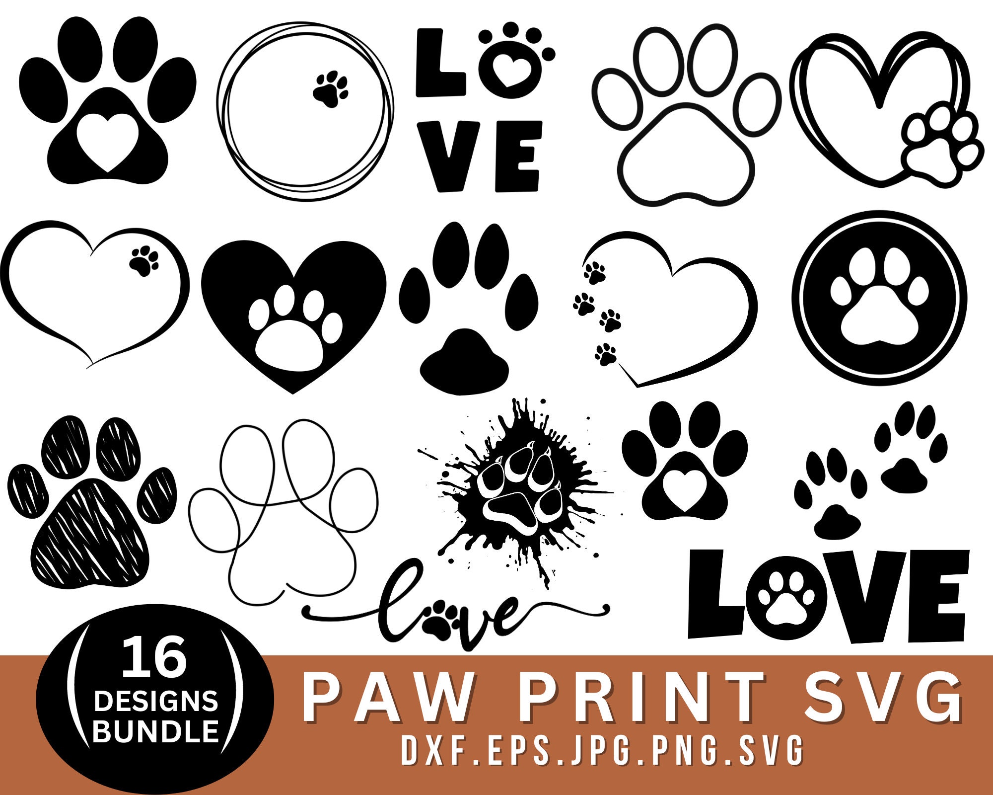 Paw Print Svg Bundle, Paw Print Svg / Png, Dog Paw Print Svg, Paw ...