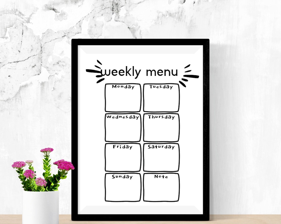 Weekly Menu Svg Bundle, Kitchen Menu Svg, Menu Svg / Png, Svg File ...