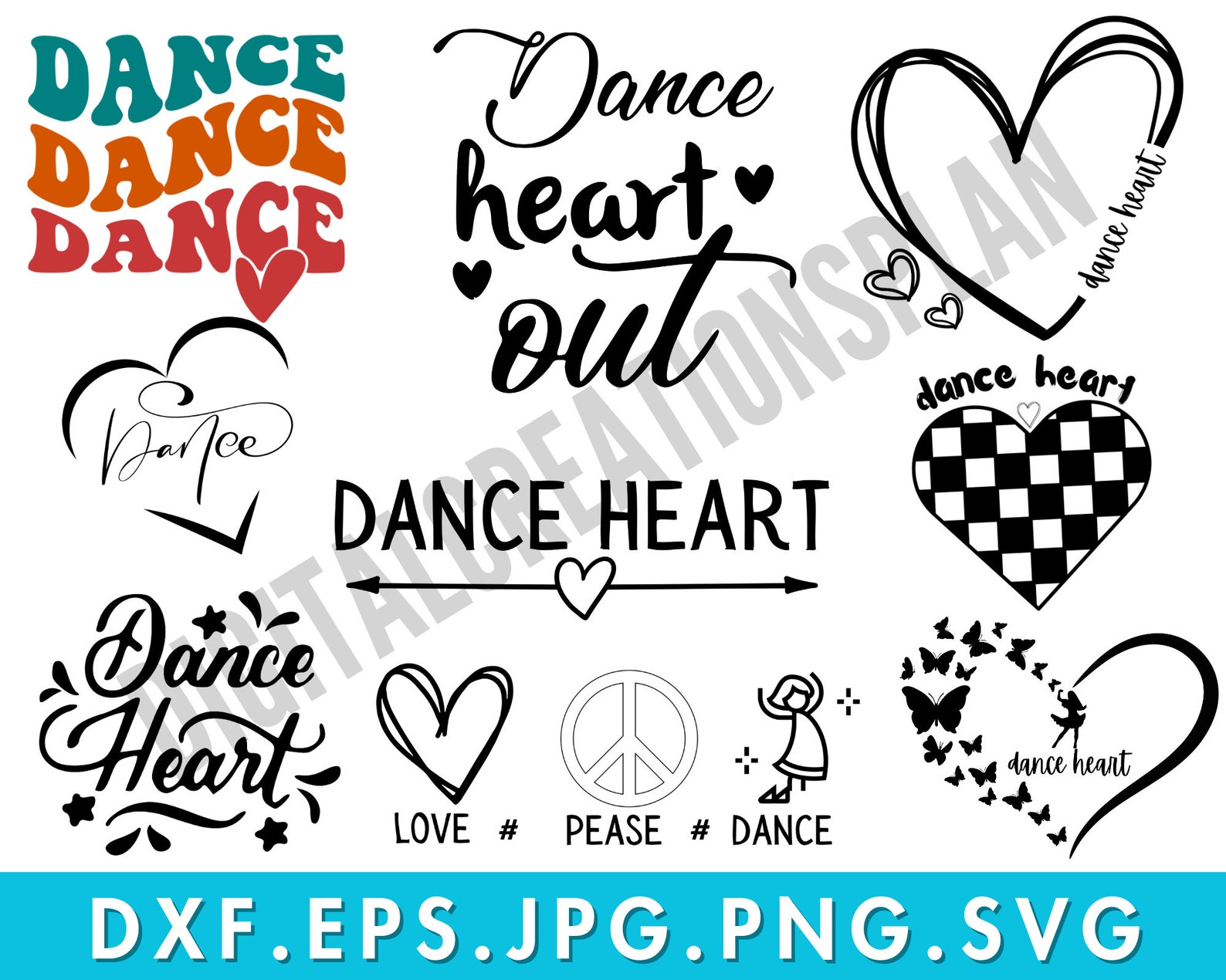 Dance Heart Svg Bundle Dance Heart Png Dance Heart Clipart - Etsy