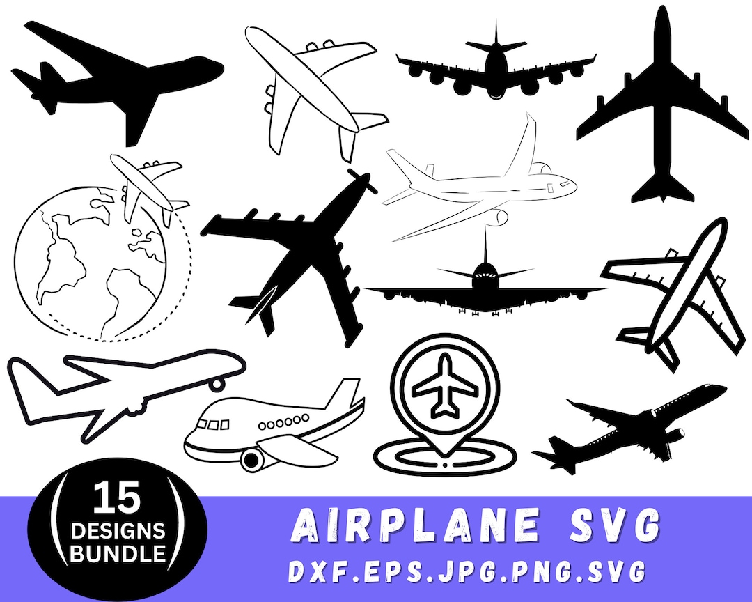 Airplane Svg Bundle, Airplane Png, Airplane Clipart, Airplane Cut File ...
