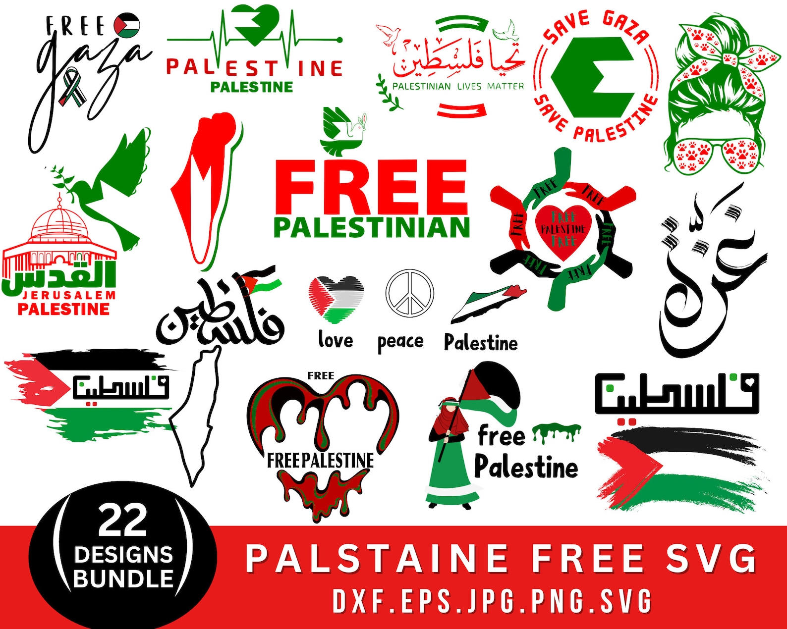 Free Palestine Svg Bundle, Palestine Flag Svg, Free Palestine Png ...