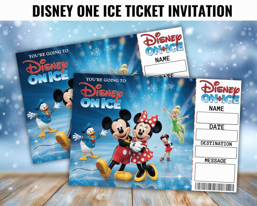 Disney on Ice Ticket Invitation | Editable Ice Show Invite | Kids ...