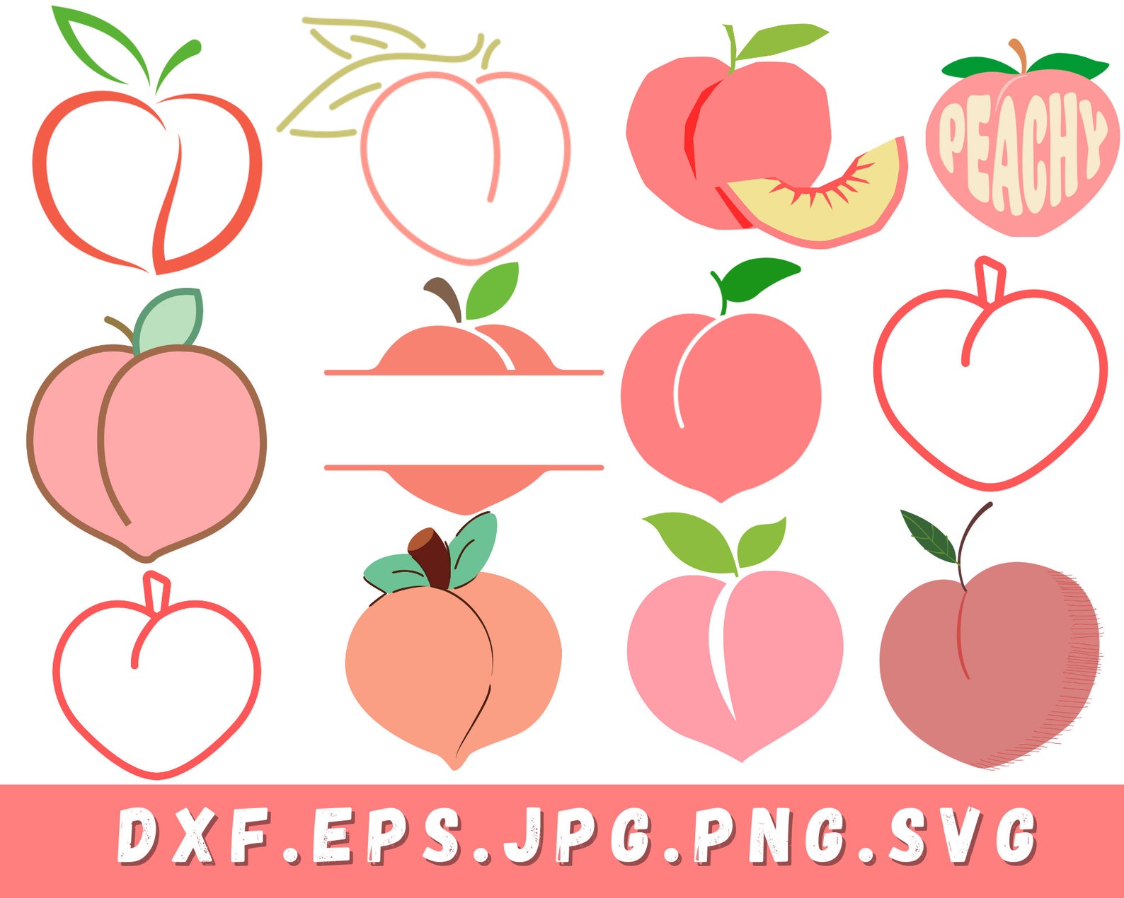 Peach Svg Bundle, Peach Png, Peach Clipart , Peach Jpg / Png, Svg File ...