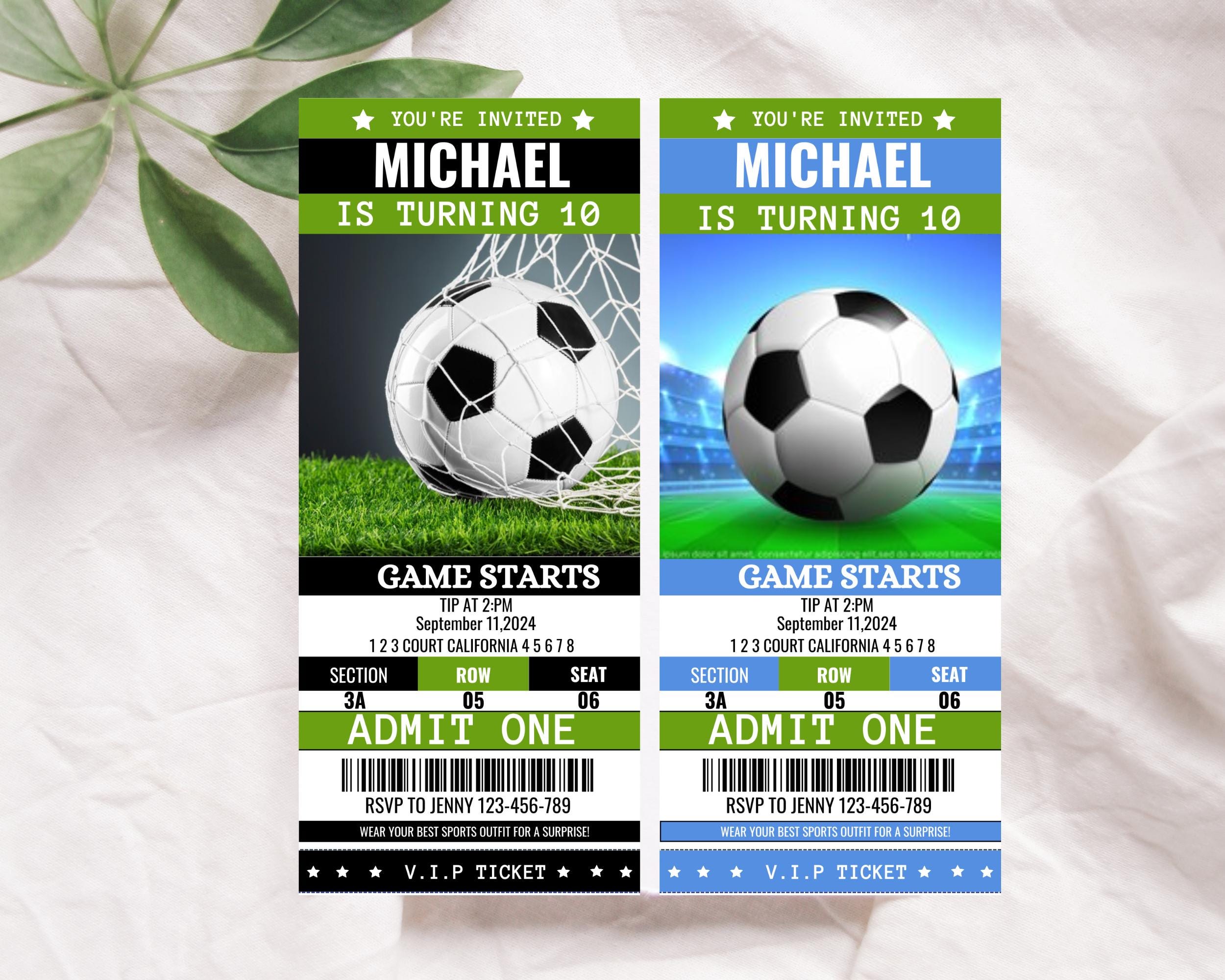 Editable Soccer Ticket Birthday Invitation Template, Soccer Ticket ...