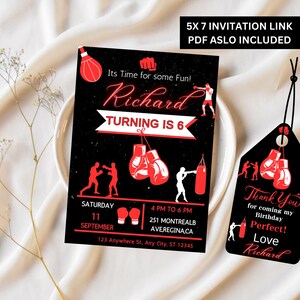 Boxing Birthday Invitation Template, Fighter Birthday Invitation ...
