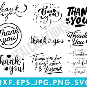 Thank You Svg Bundle, Thank You Png, Thank You Clipart, Thankful Svg ...