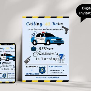 Editable Police Invitation,police Officer Invitation,police Party ...