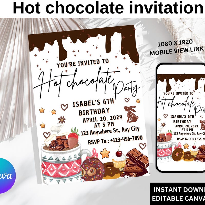 Hot Cocoa Party Invite - Etsy
