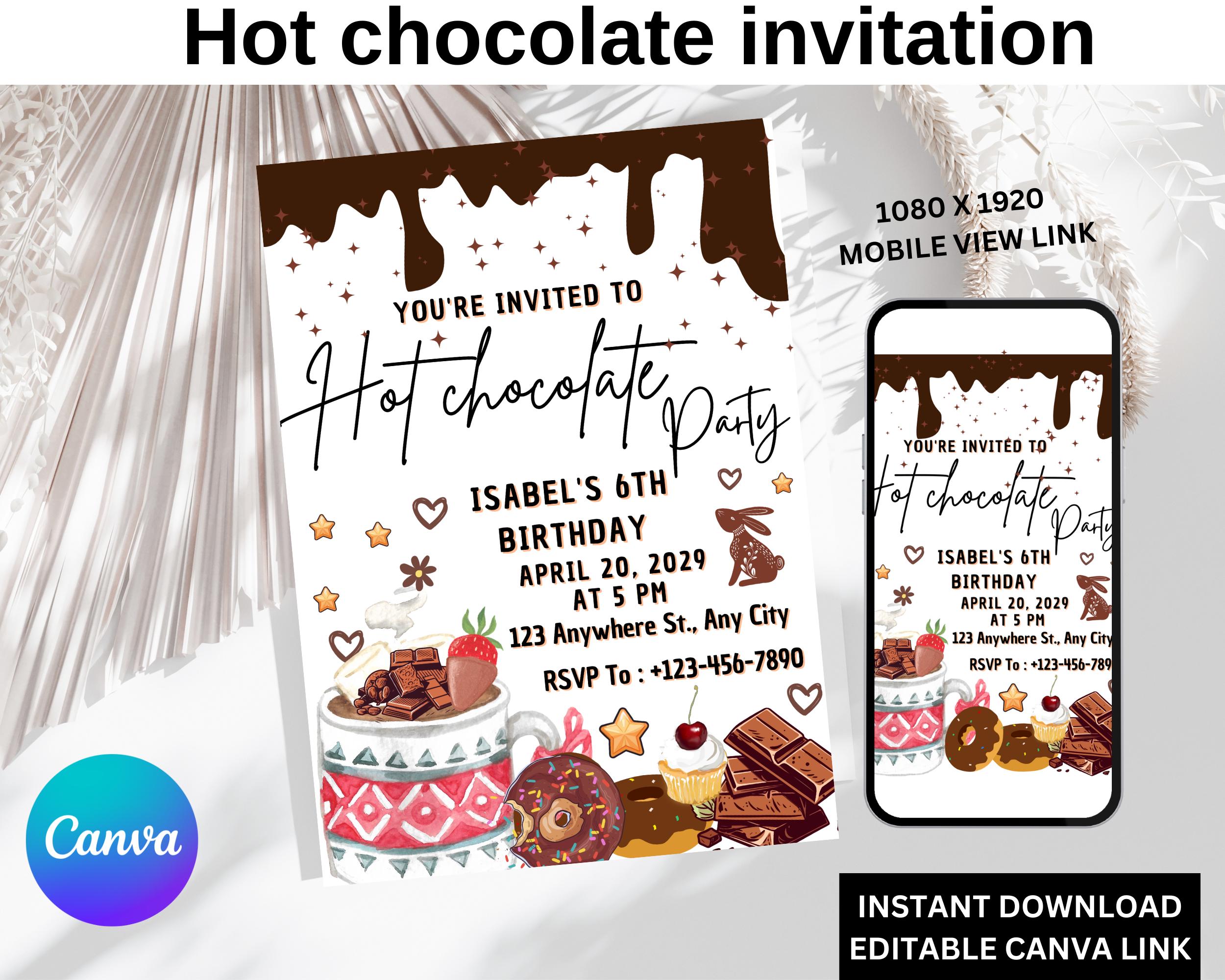 Hot Chocolate Invitation, Cookies and Cocoa Invite, Holiday Party ...