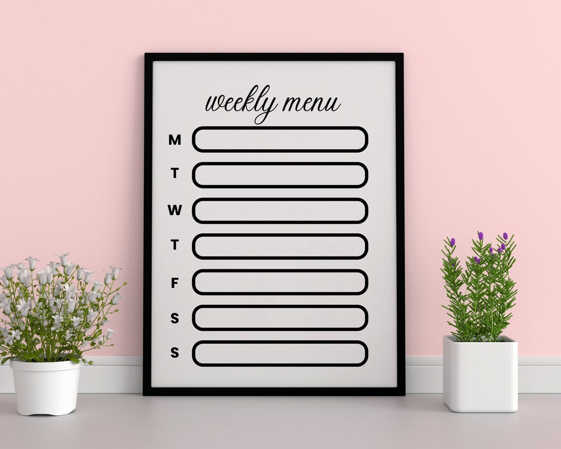 Weekly Menu Svg Bundle, Kitchen Menu Svg, Menu Svg / Png, Svg File ...