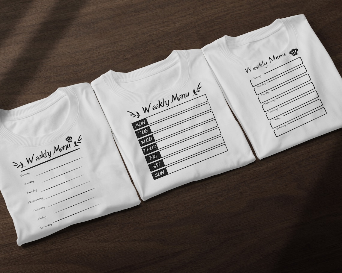 Weekly Menu Svg Bundle, Kitchen Menu Svg, Menu Svg / Png, Svg File ...