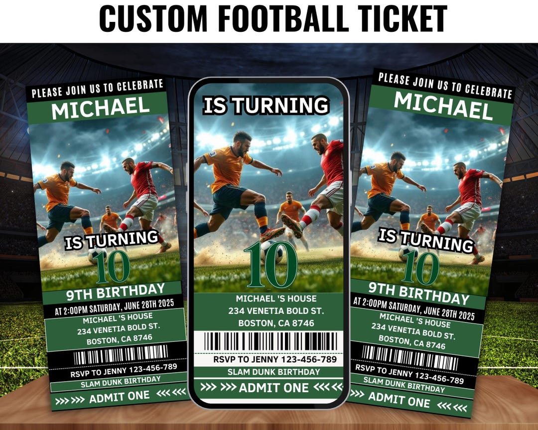 Custom Football Game Ticket, Surprise Gift Football Ticket, Football ...