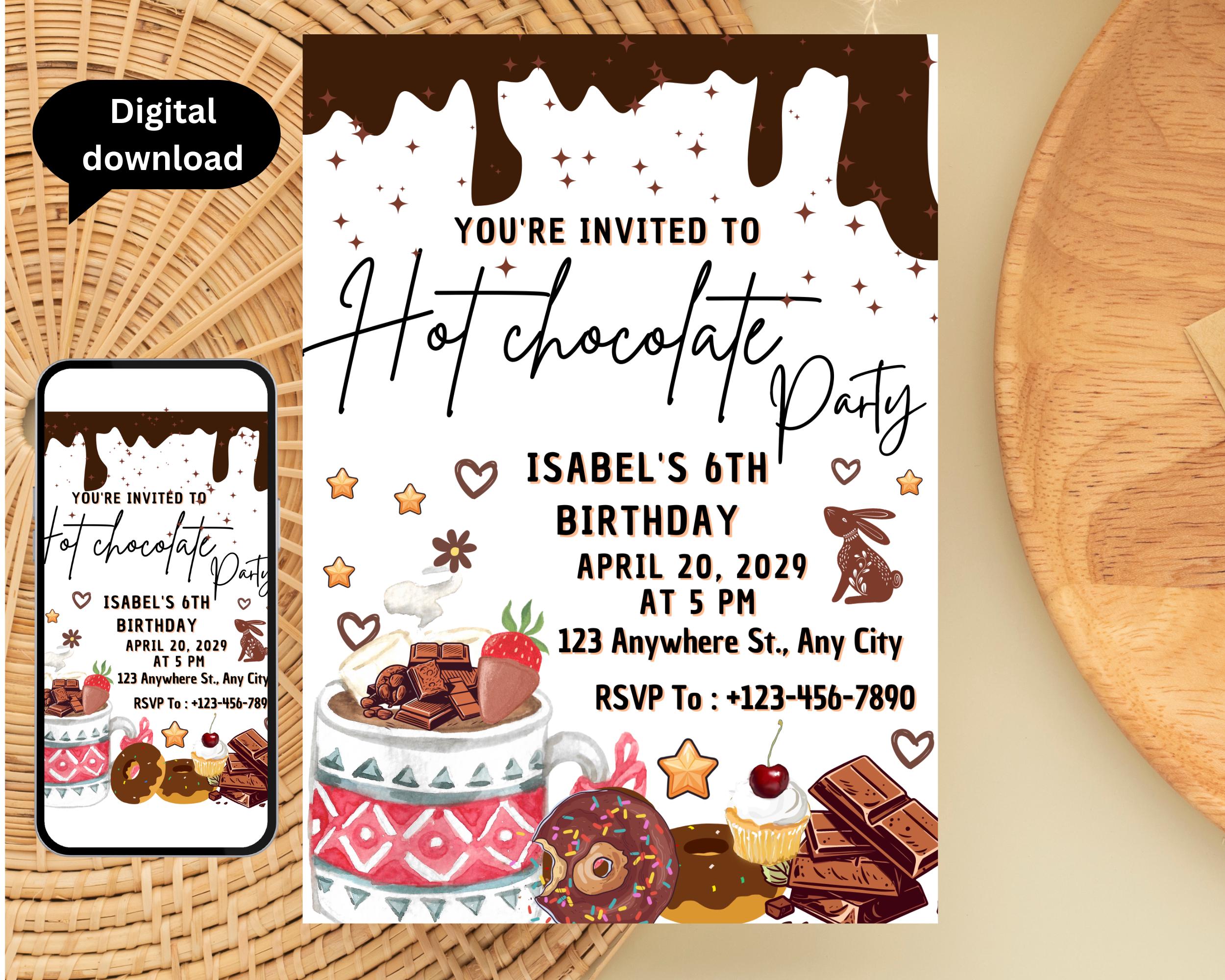 Hot Chocolate Invitation, Cookies and Cocoa Invite, Holiday Party ...