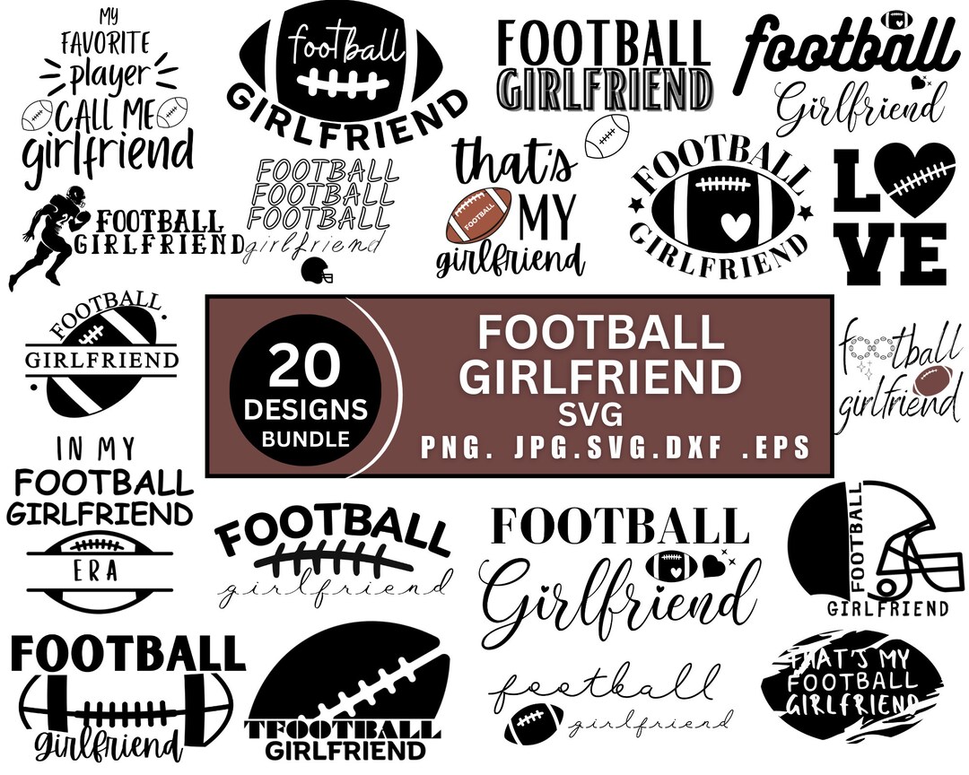 Football Girlfriend Svg Bundle, Football Shirt Svg, Sports Svg ...