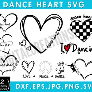 Dance Heart Svg Bundle Dance Heart Png Dance Heart Clipart - Etsy
