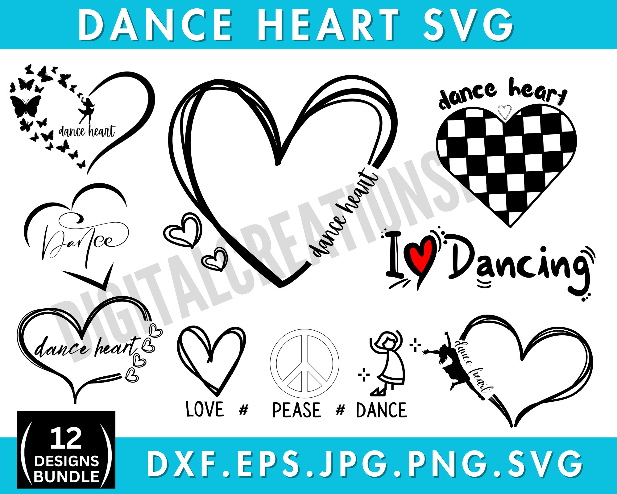 Dance Heart Svg Bundle Dance Heart Png Dance Heart Clipart - Etsy