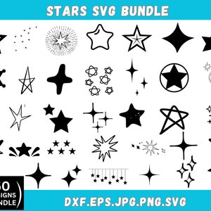 50 Files of Star Svg Bundle, Stars Png Files, Sparkle Stars Svg Bundle ...