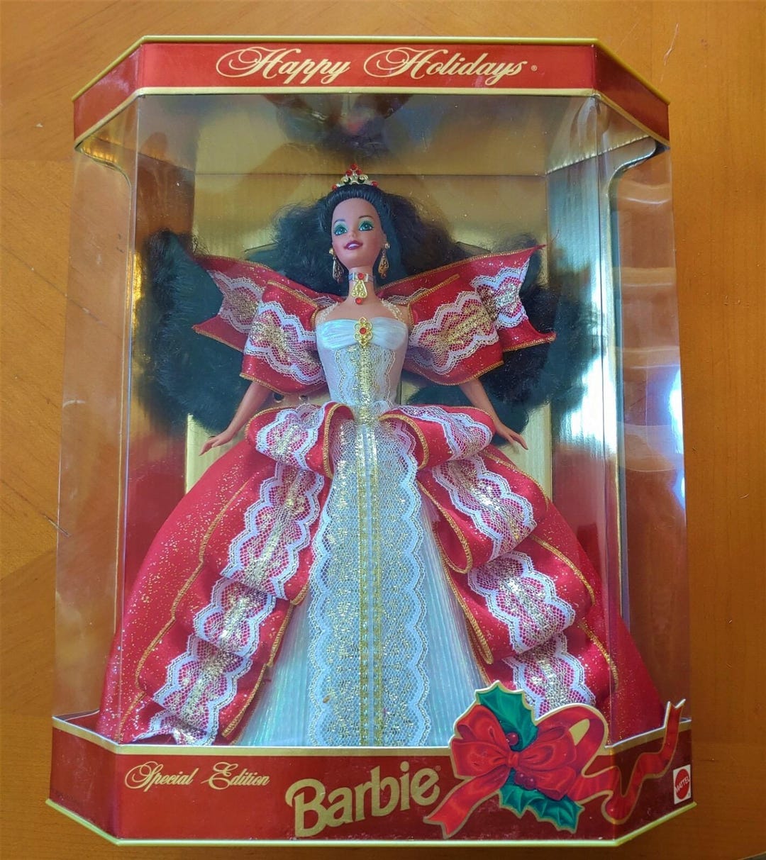 VINTAGE 1997 10th Anniversary Collectors Happy Holiday Barbie RARE Box ...
