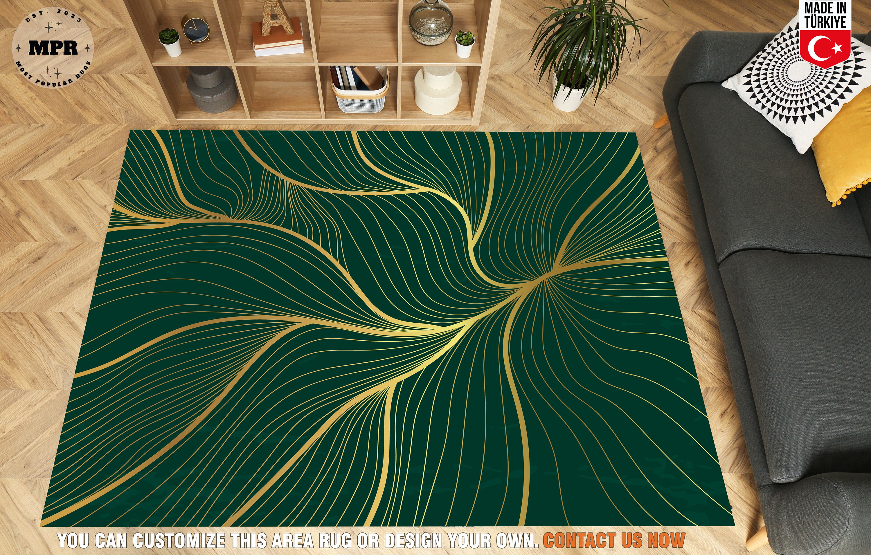 Green Area Rugs Luxury Golden and Green Area Rug Green - Etsy