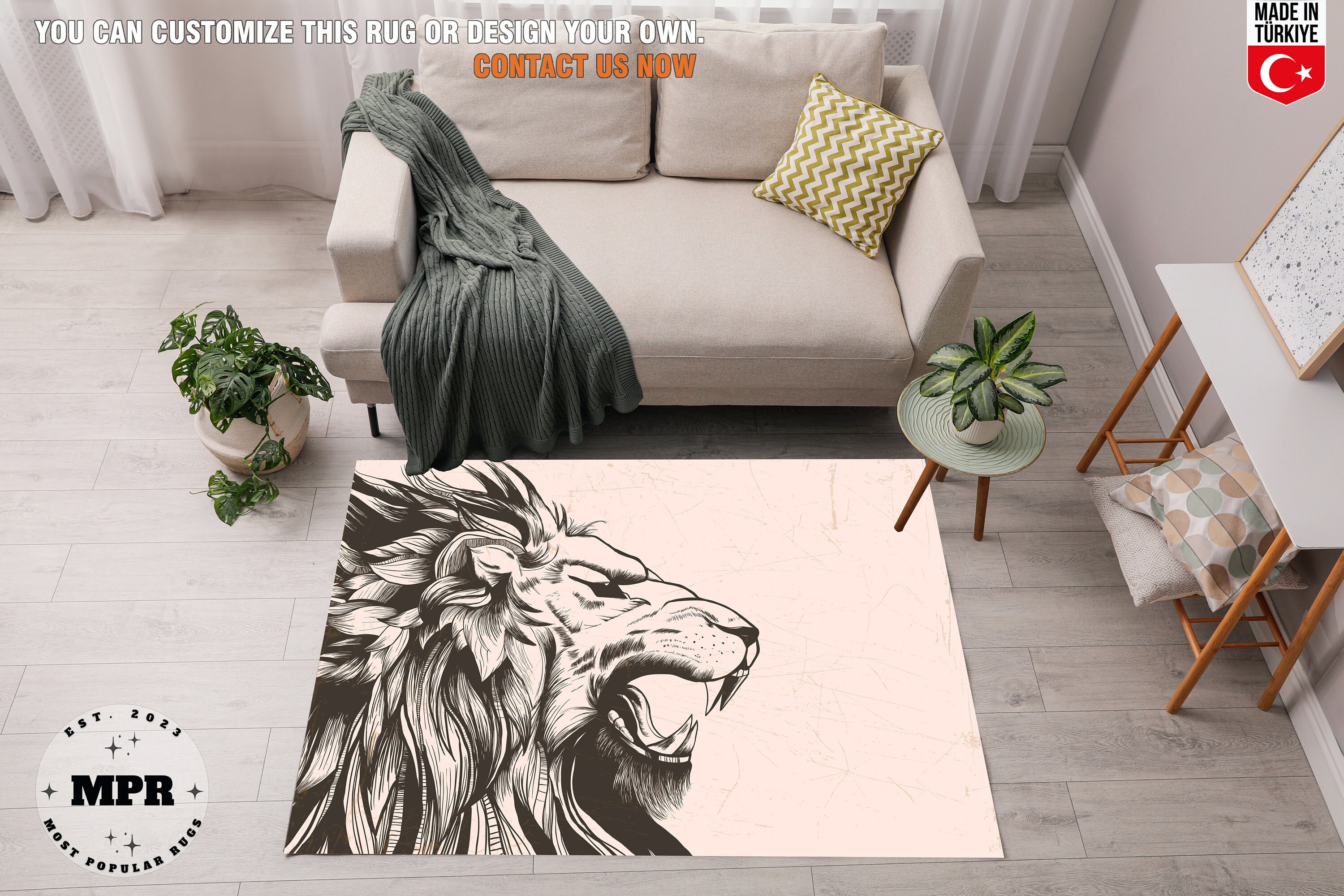 Lion Print Rug, Lion Head Rug, Lion King Style Rug, King Lion Head Rug ...