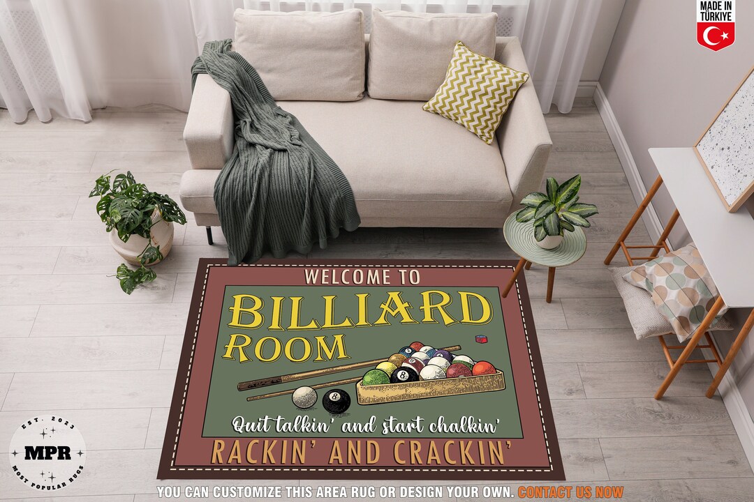 Billiard Room Rug, Billiards Club Rug, Billiard Design Rug, Billiard ...