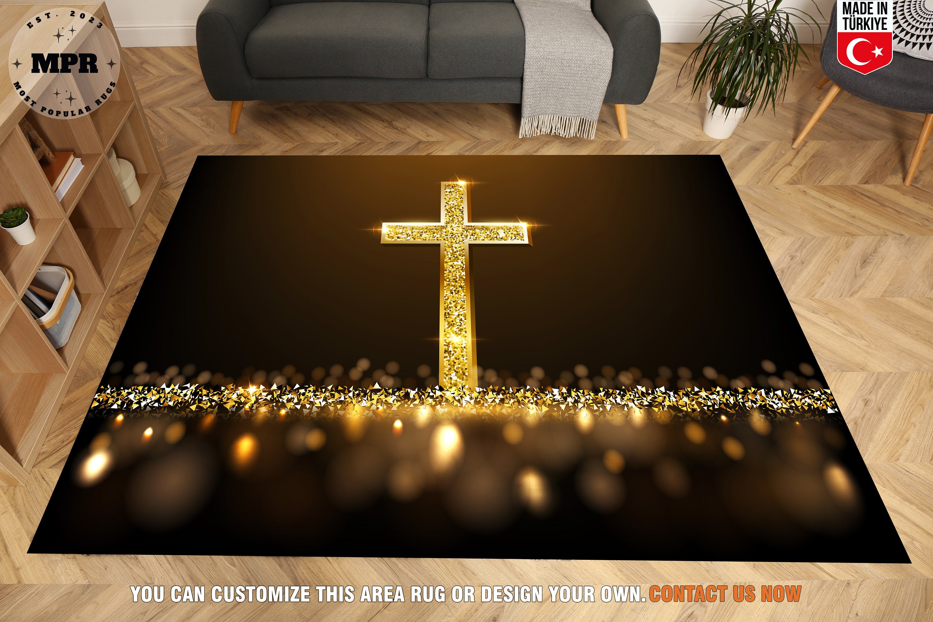 Church Decor Rug, Christian Cross Design Rug, Christian Carpet ...