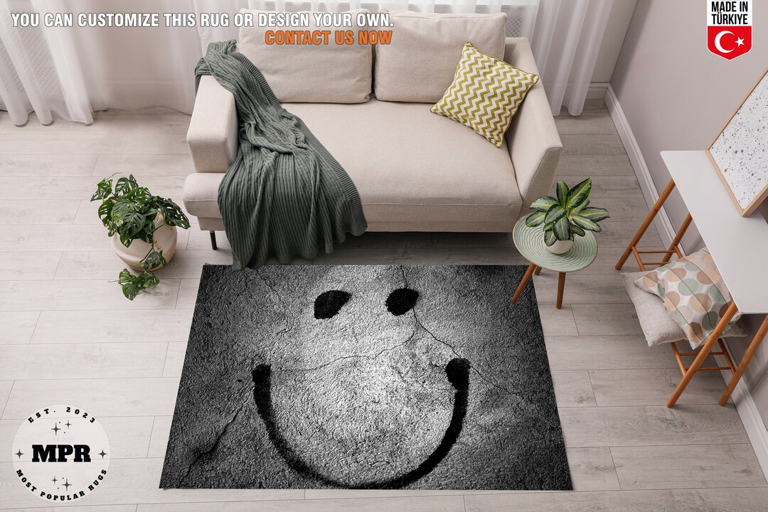 Smiley Face Rugs Smiley Face Area Rugs Smiley Rug Grunge - Etsy