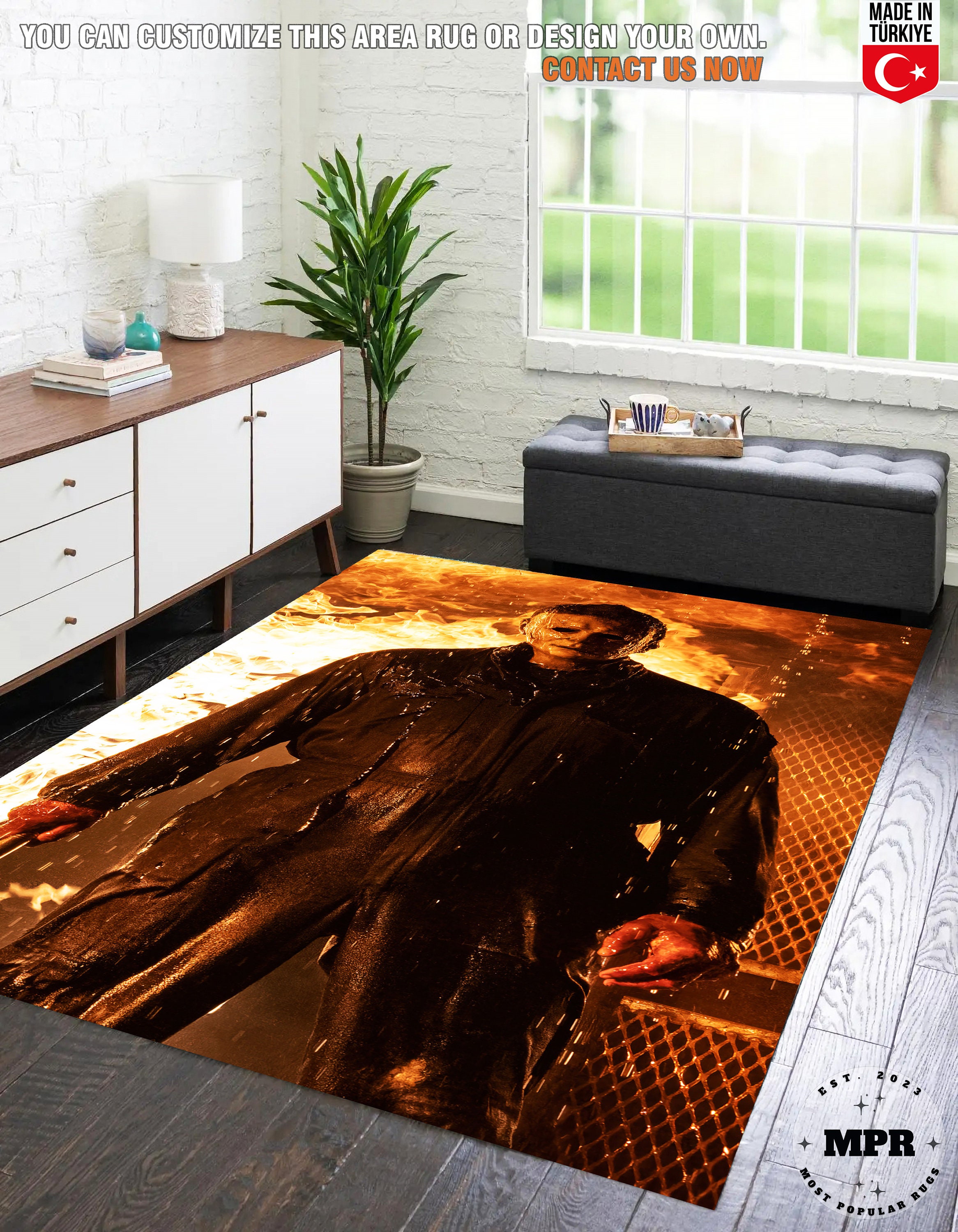 Michael Myers Rug, Horror Movie Characters Floor Rugs, Bedroom Living ...