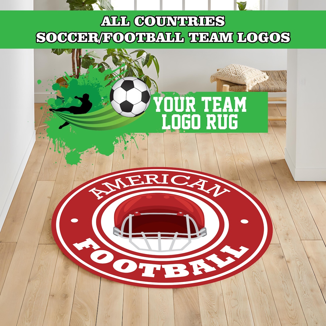 Your Team Logo Rug, Football Custom Rug, Sports Team Logo Rug, Soccer ...