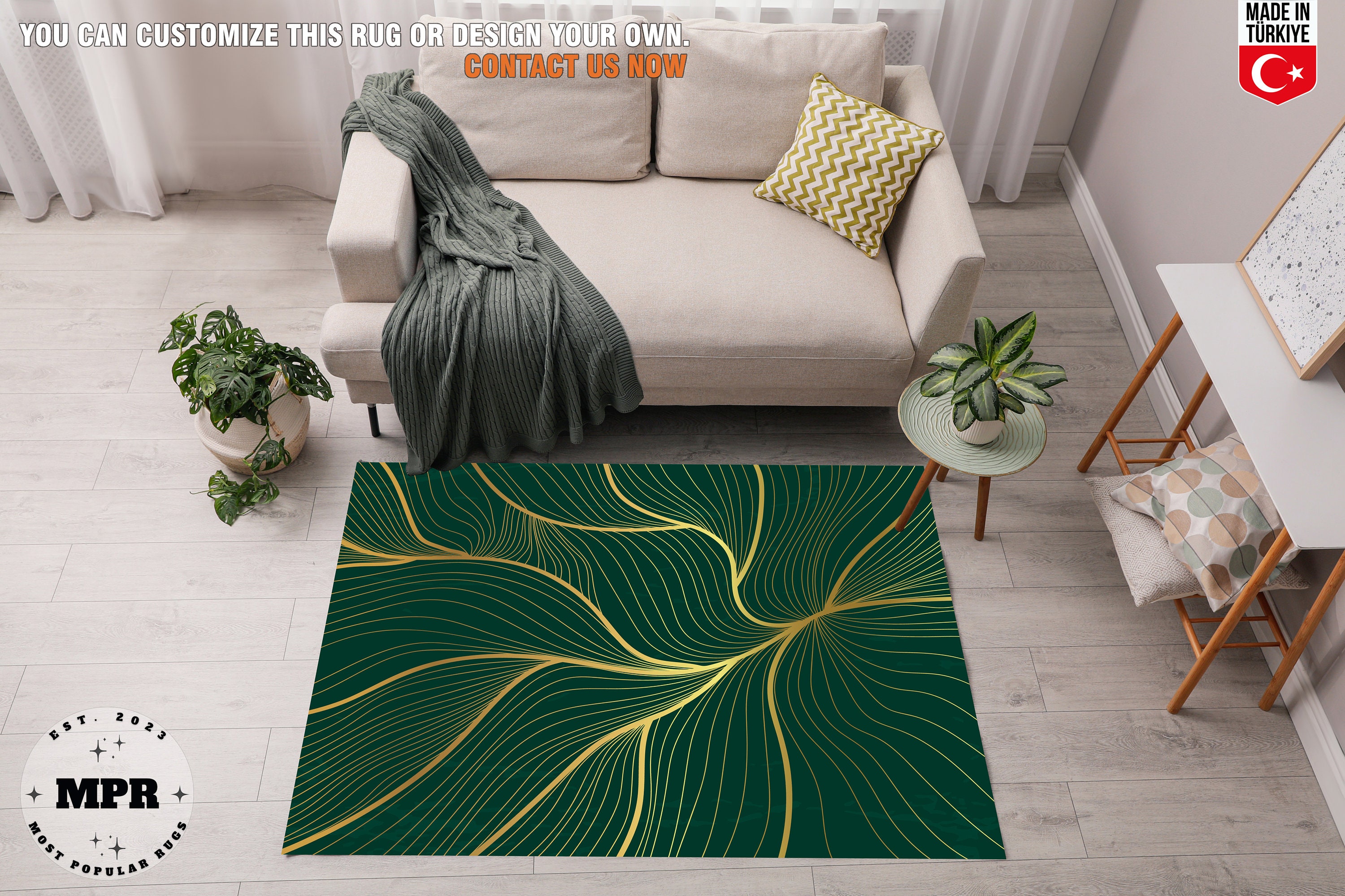 Green Area Rugs Luxury Golden and Green Area Rug Green - Etsy