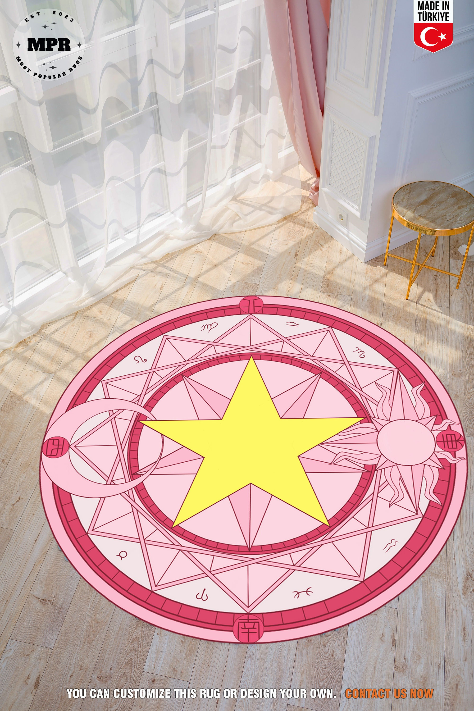 Sakura Rug, Magic Circle Rug, Sakura Patterned Round Rug, Symmetry ...