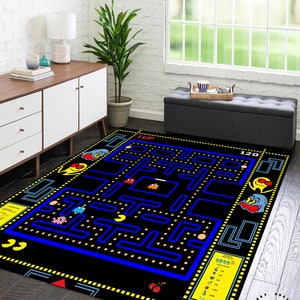 Retro Game Area Rug, Gaming Rugs, Large Vintage Rug, Rugs for Living ...