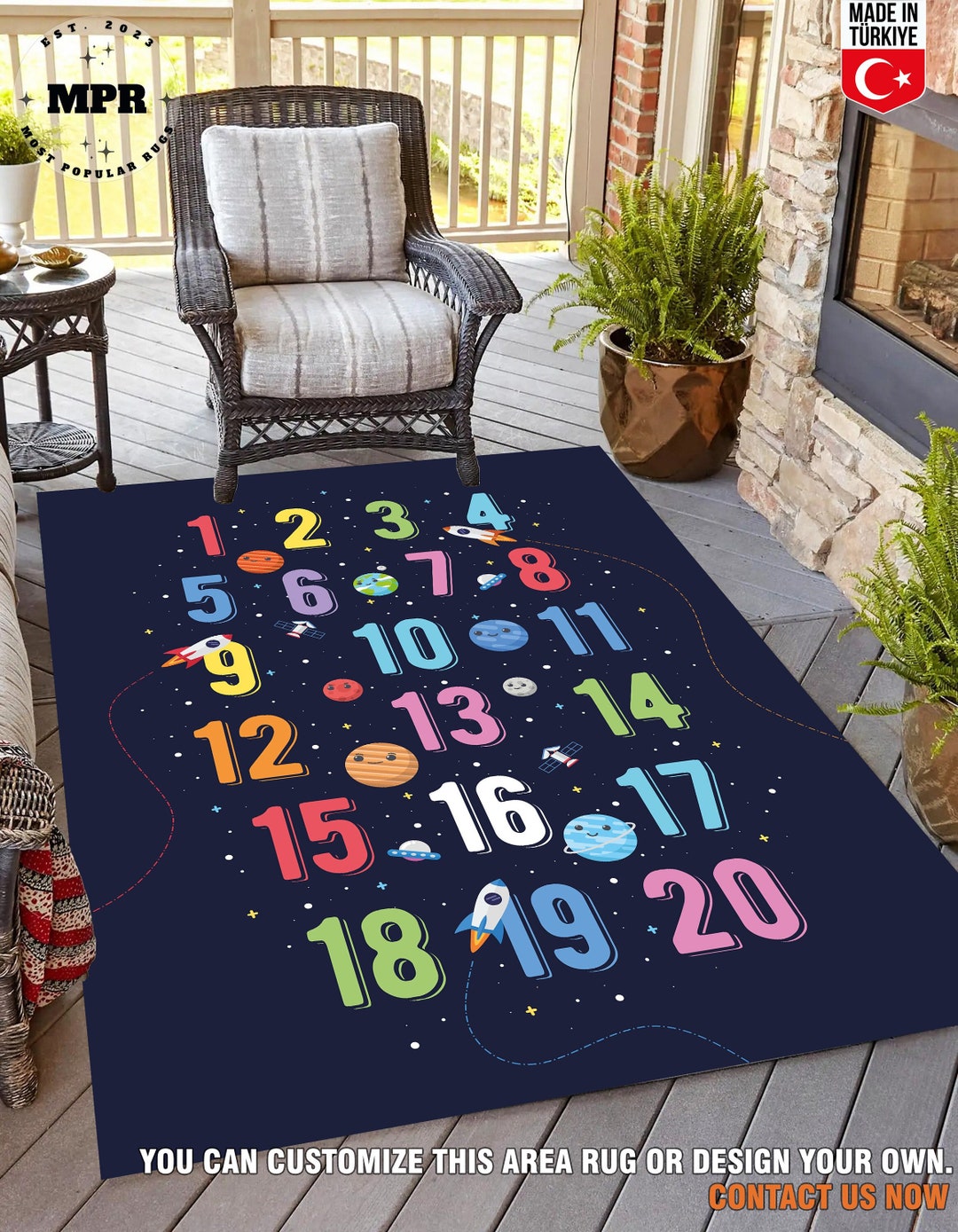 Numbers Educational Kids Rug, Numbers Rug, Educational Mat ...