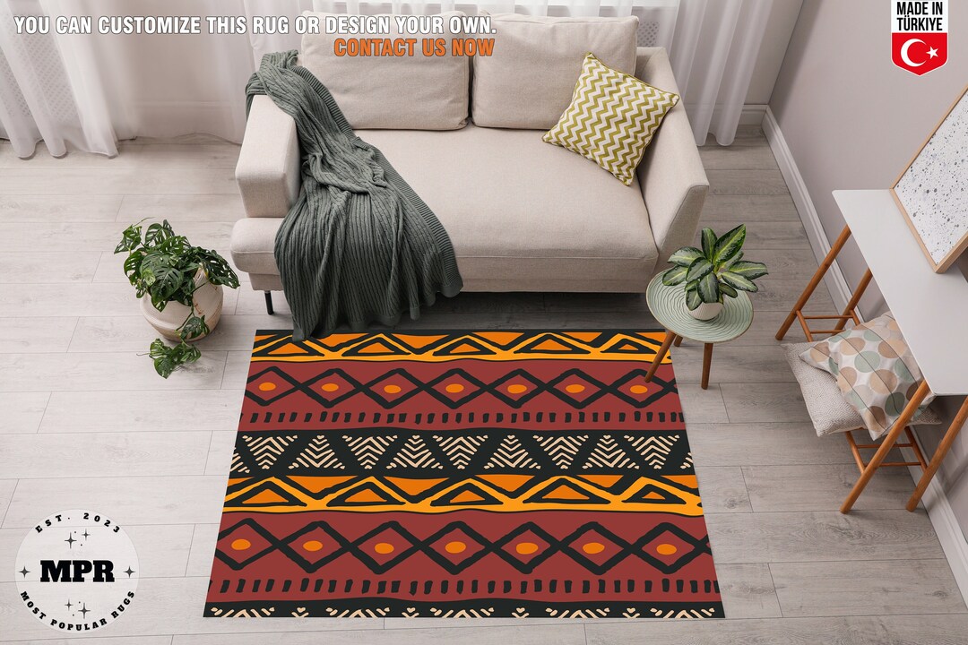 African Rug, African Area Rug, Tribal Area Rug, Ethnic Rug, Brown Area ...