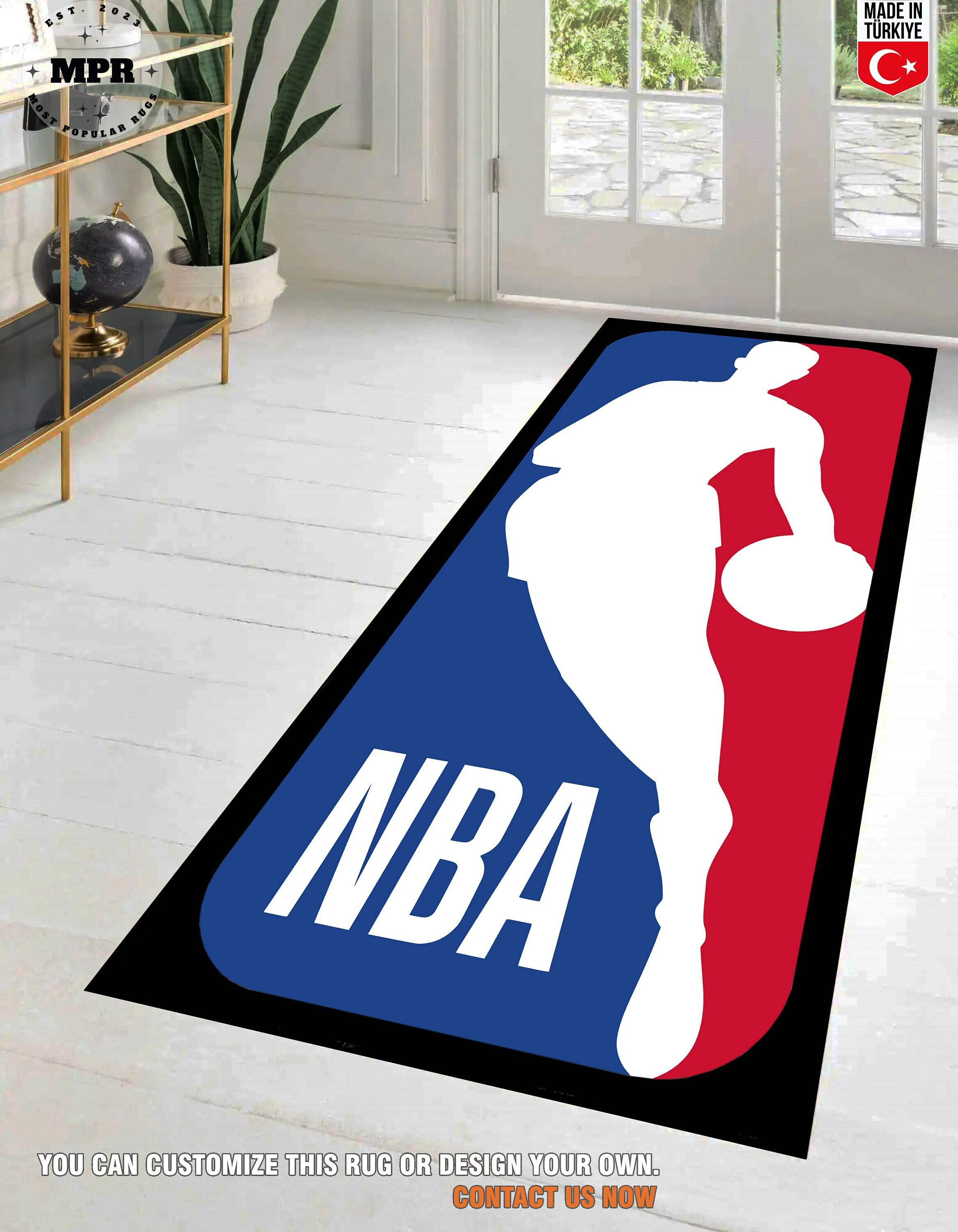 NBA Rug for Fan, Basketball Rug Carpet, Modern Rug, Kids Room Rug ...