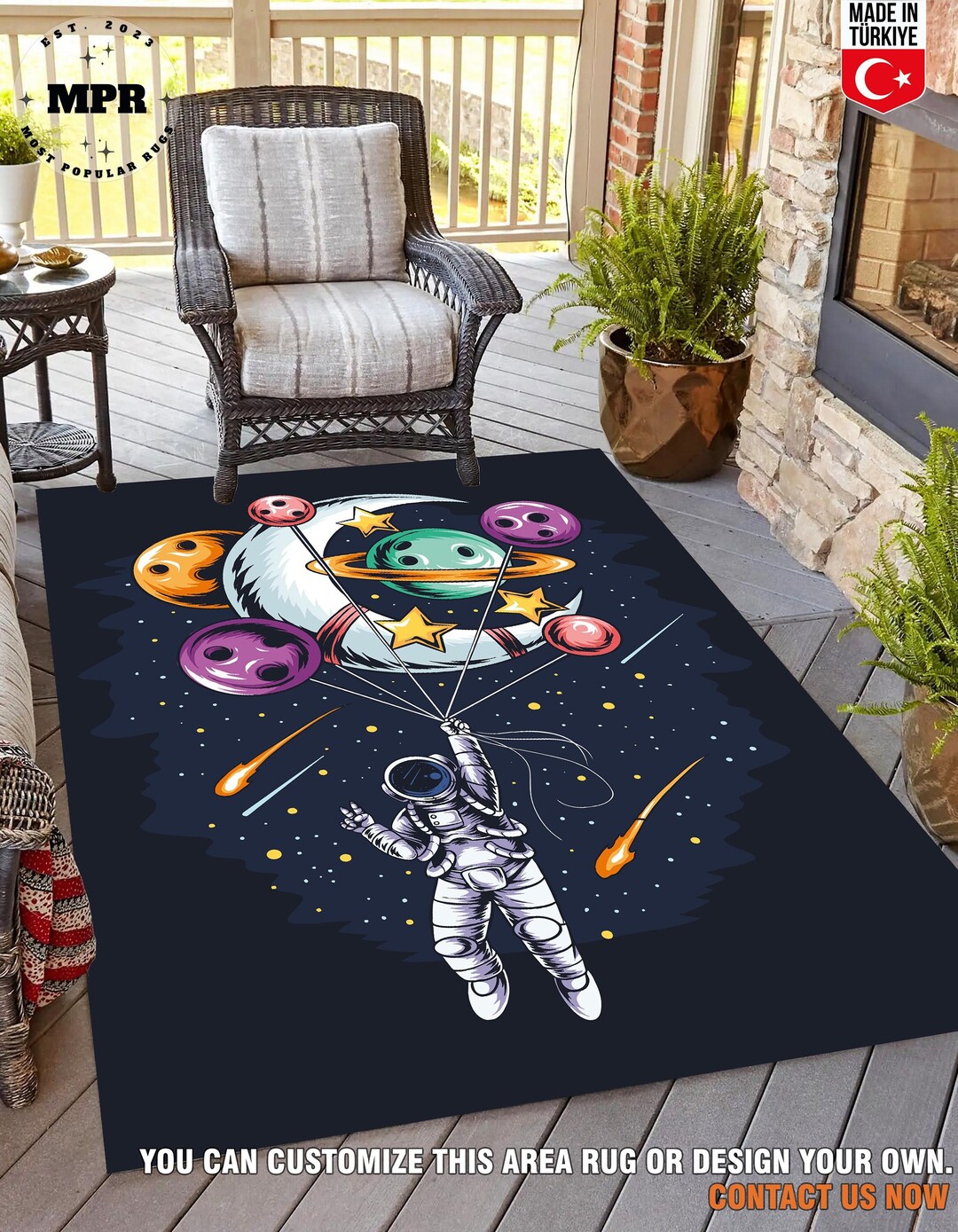 Astronaut Rug, Space Astronaut Rug, Design Rug Arts, Kids Gift Rug ...