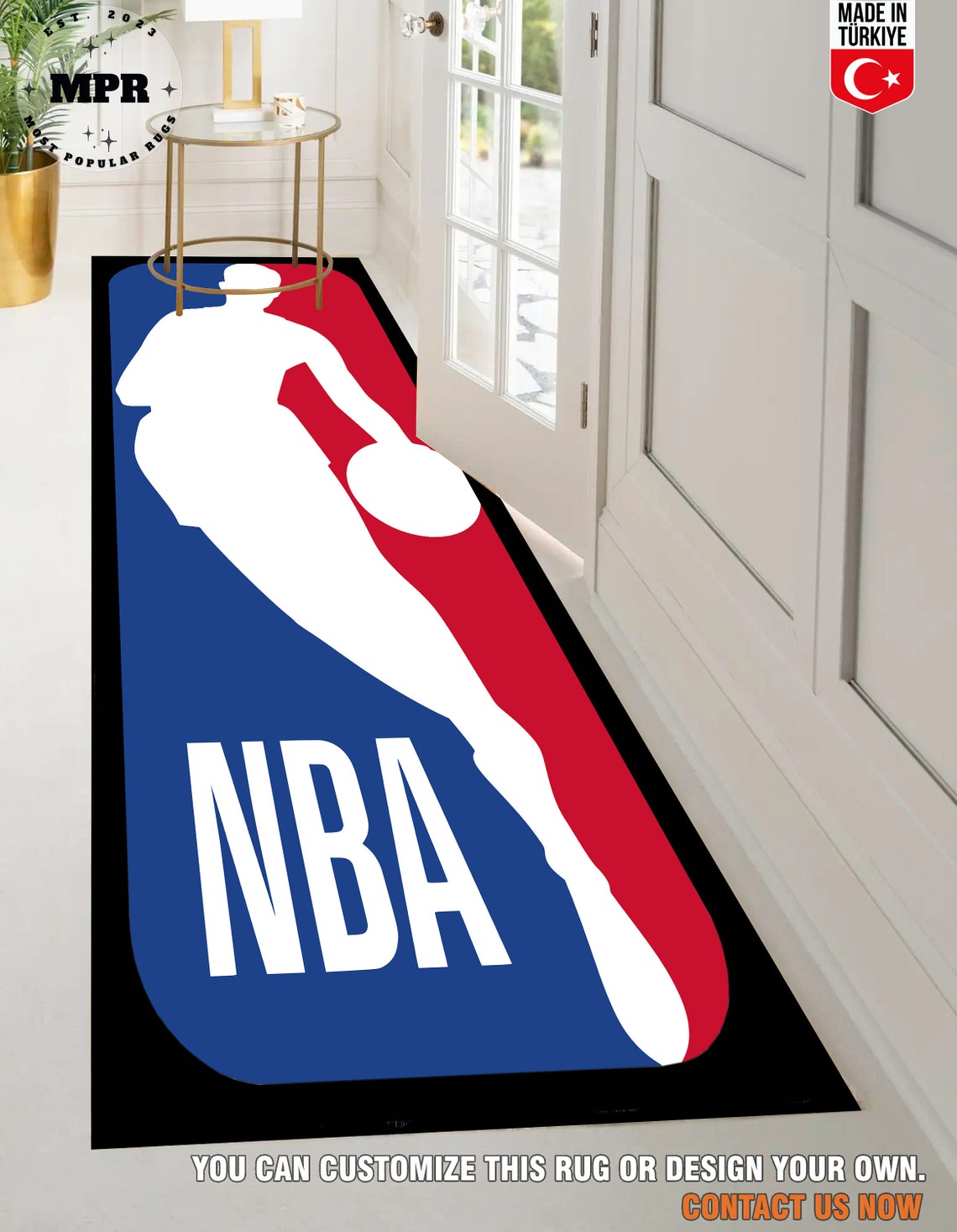 NBA Rug for Fan, Basketball Rug Carpet, Modern Rug, Kids Room Rug ...