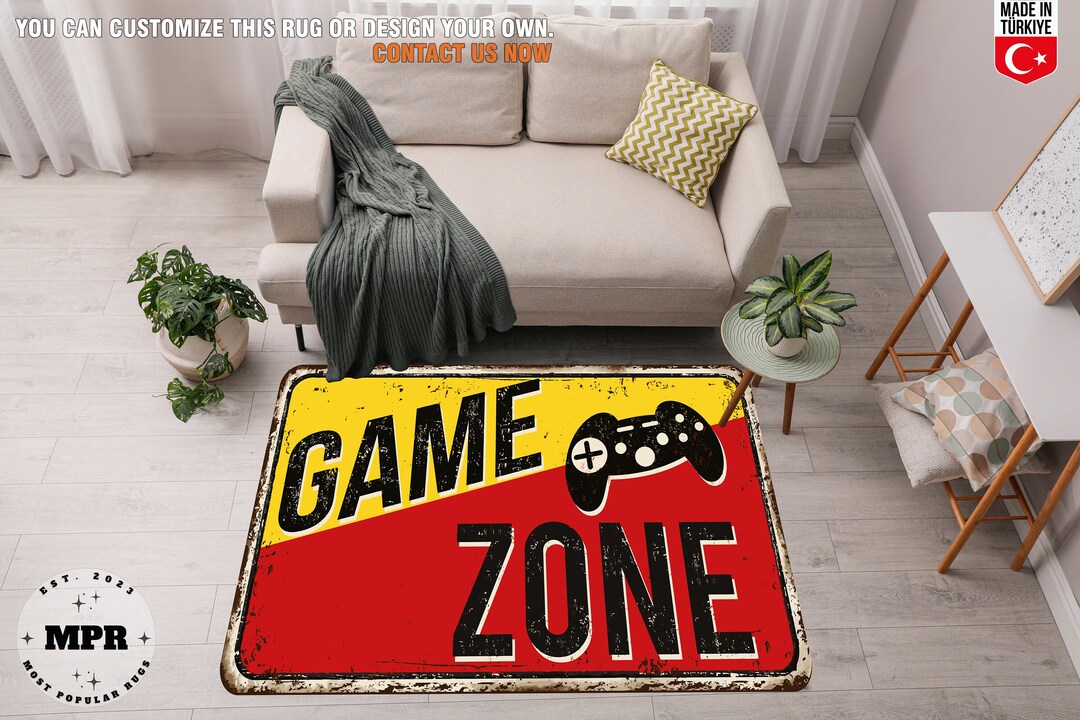 Gamer Zone Rug, Personalized Game Zone Rug, Gamer Gift, Add Your Name ...