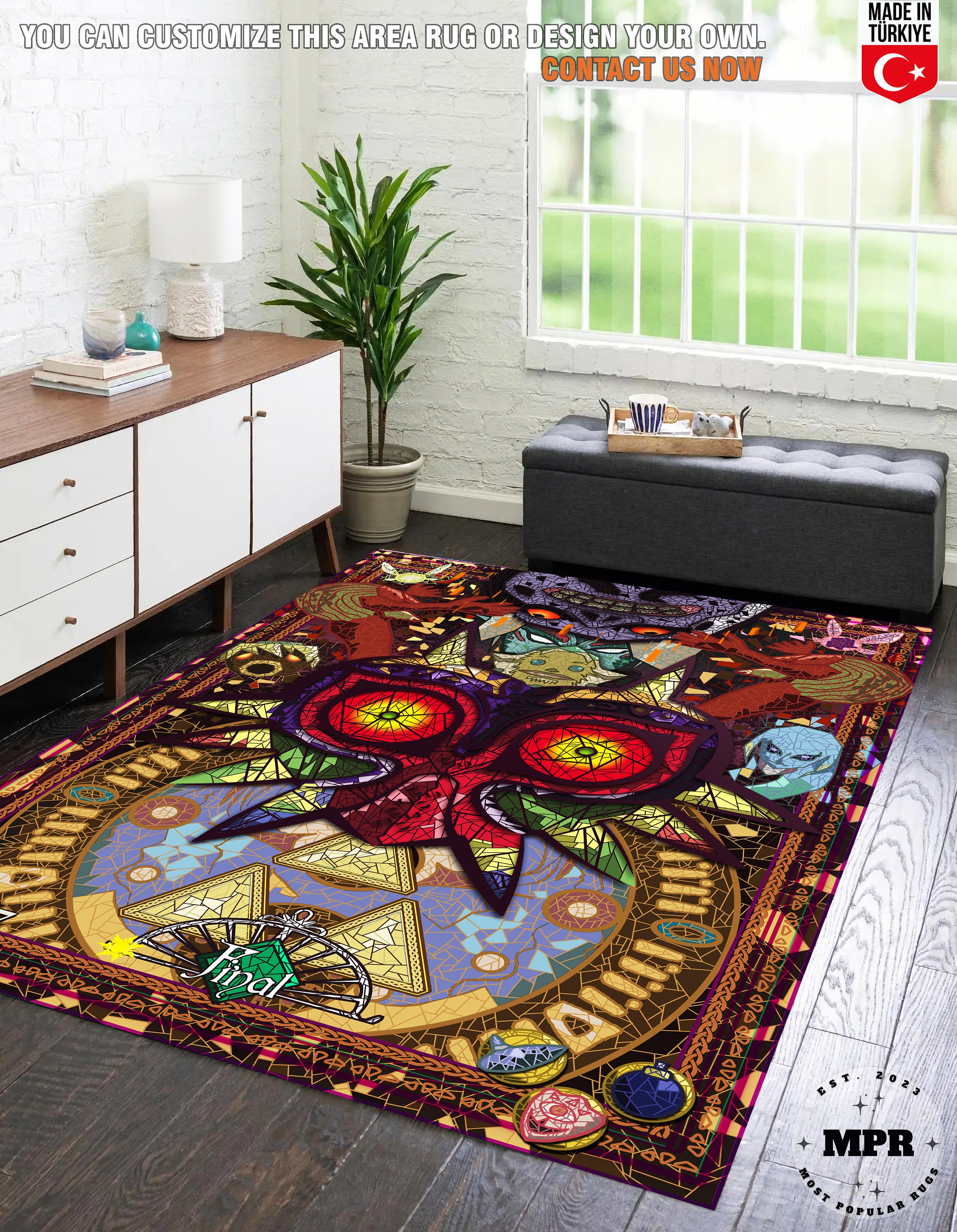 The Legend of Zelda: Majora's Mask Area Rug, Gaming Rug, Video Game Rug ...