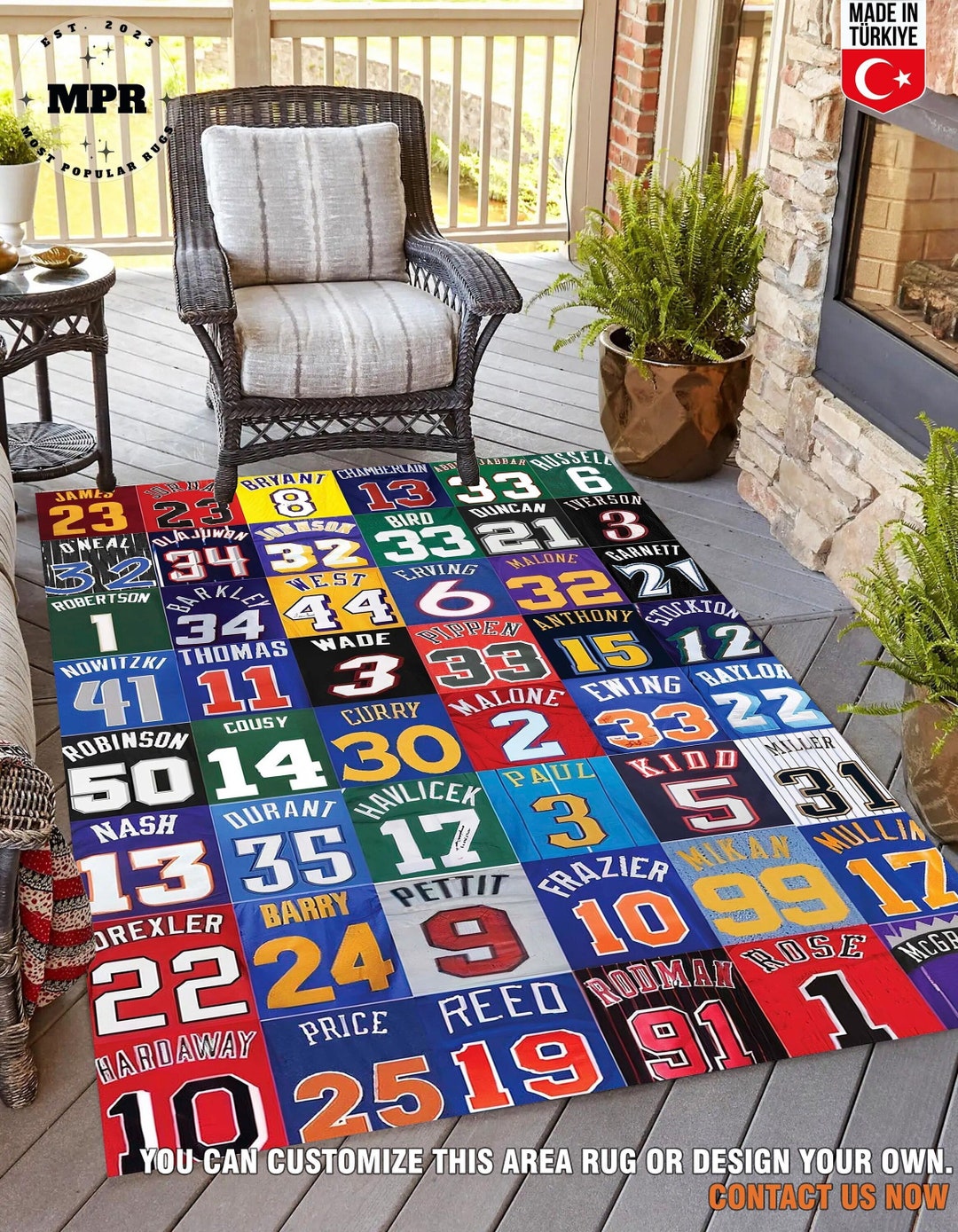 NBA Rug, Modern Rug, Custom Rug, Basketball Rug, Kids Room Rug, NBA ...