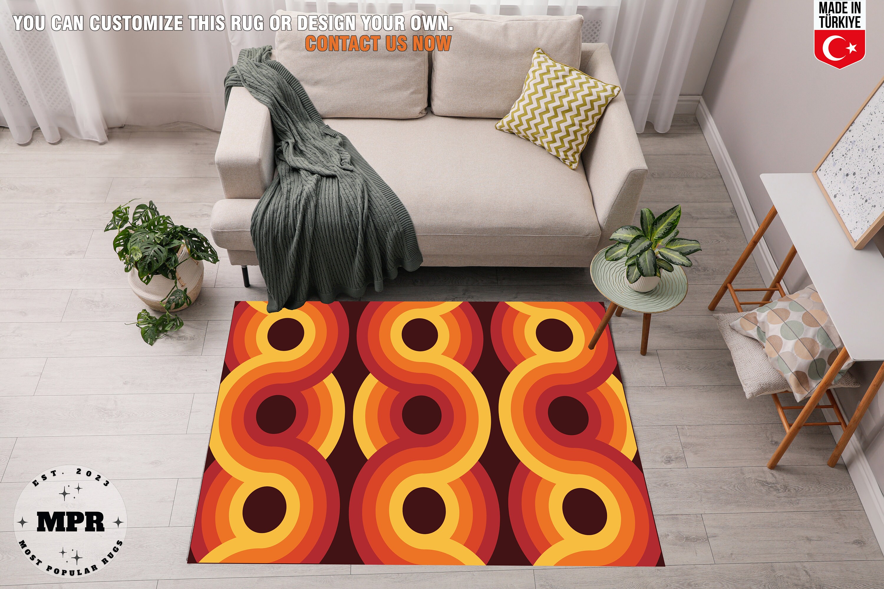 70's Area Rug Cool Groovy Retro 70's Decor Rug 1970s - Etsy