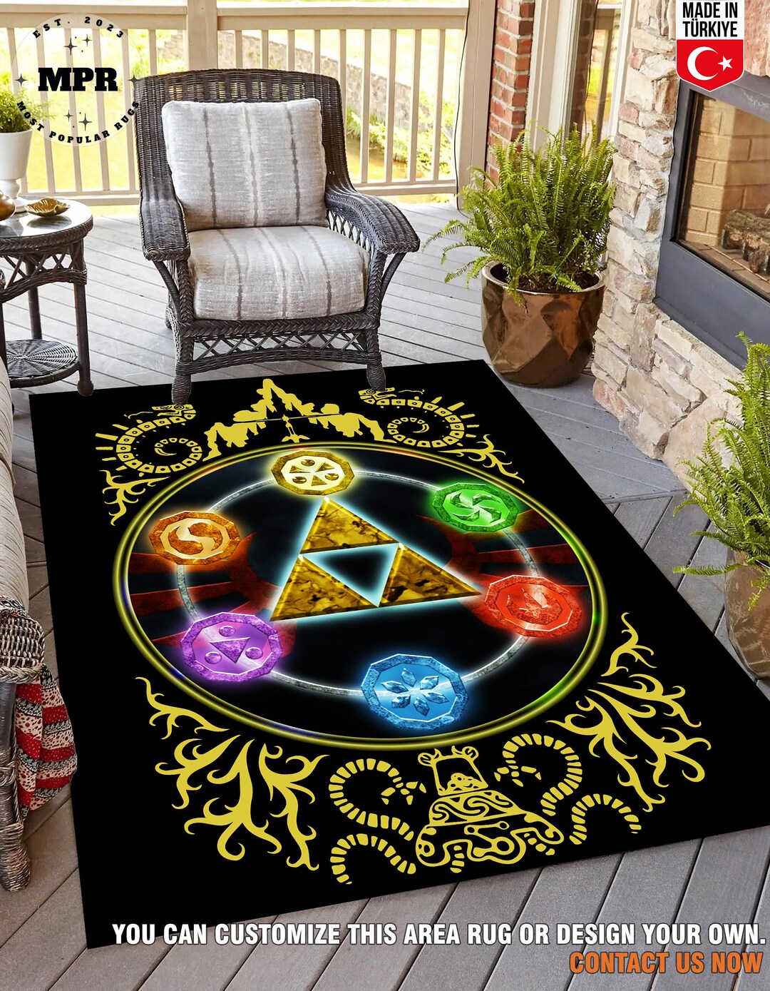 Legend of Zelda Rug, Zelda Floor Area Rug, Game Room Rug, Gamer Rug ...
