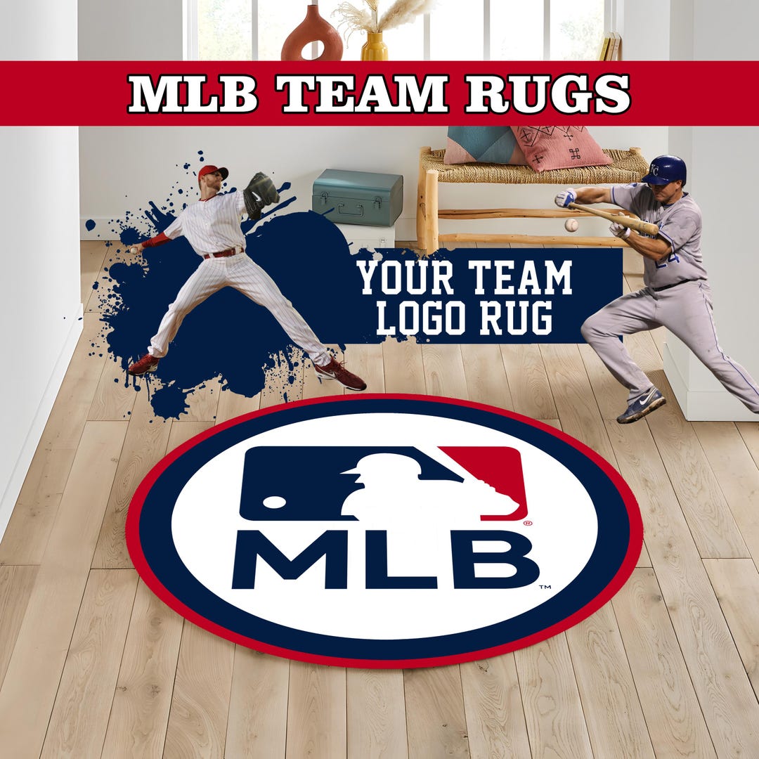 MLB Rug, Baseball Custom Rug, Your Team Logo Rug, Team Custom Rug ...