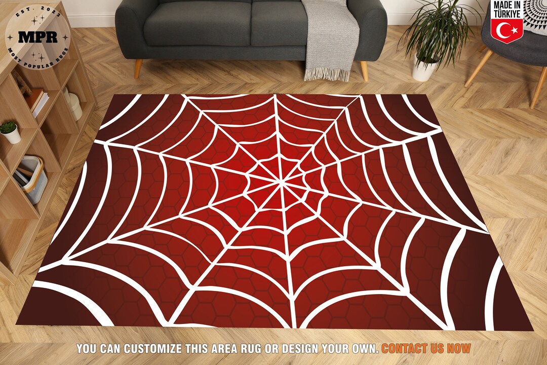 Spider Web Rug Spider Man Rug Girl/boy Room Rug for Living - Etsy